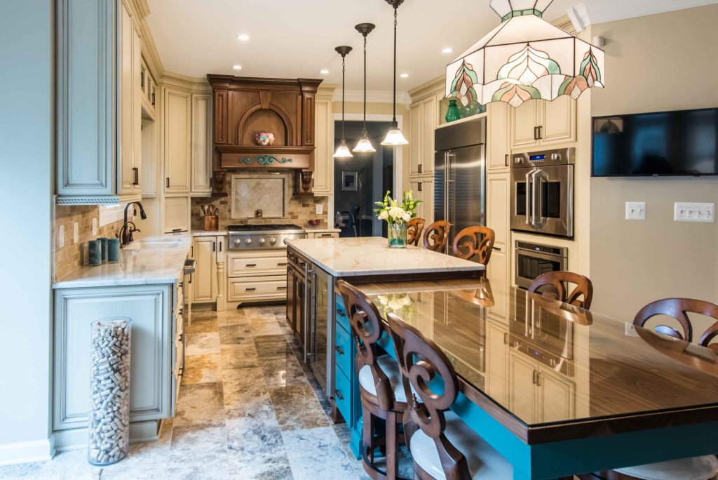 Luxury Kitchen Upgrade with an Attached Island Table